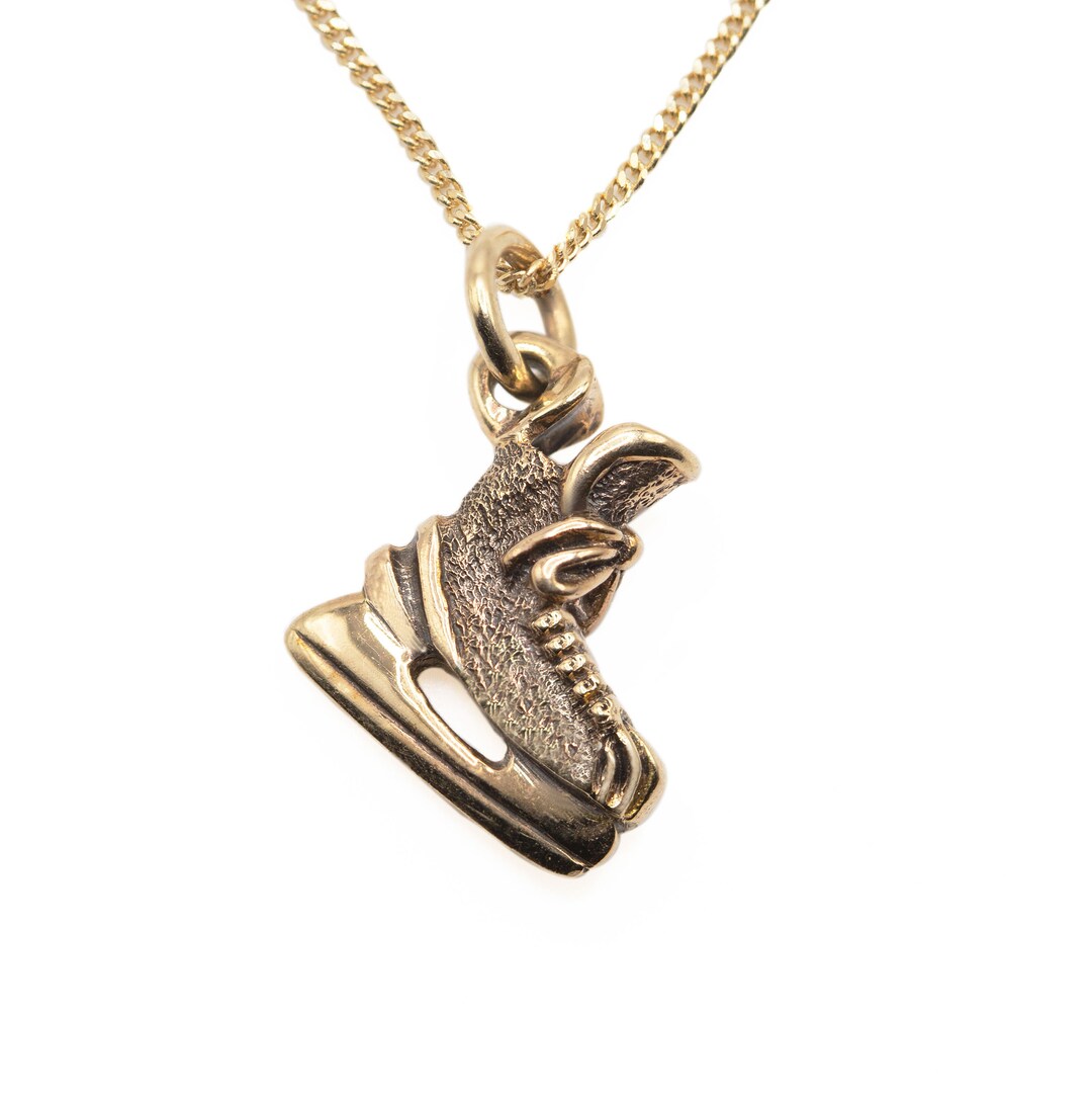 Gold Hockey Skate Necklace, Hockey Jewelry, Hockey Gift, Hockey Skate ...
