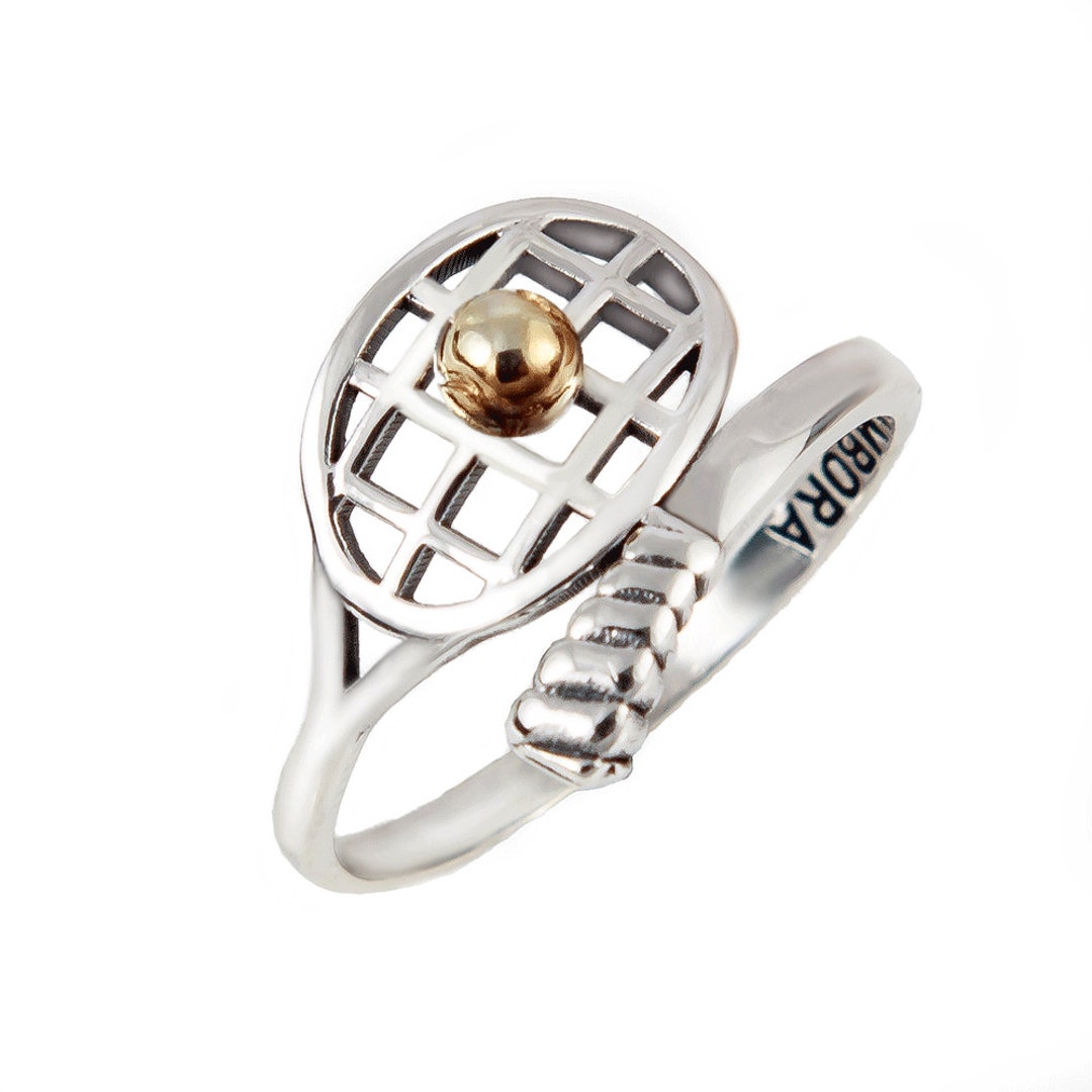 Tennis Racket Silver Ring, Tennis Jewelry, Tennis Gift, 14K Gold Tennis ...