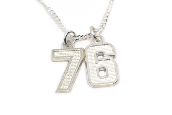 Number Necklace Silver Numbers Number Jewelry Jersey Number - Etsy Canada
