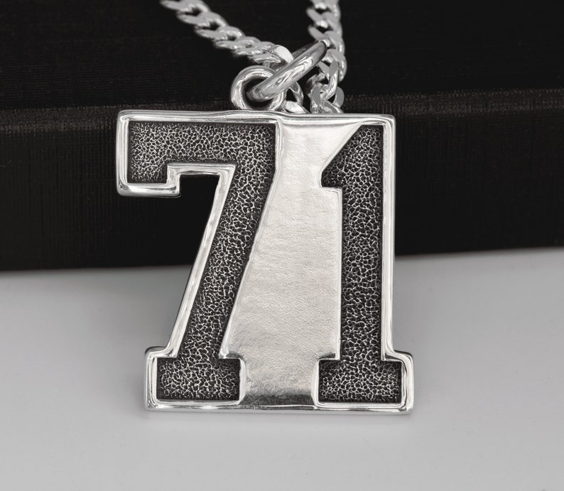 Custom Number Pendant, Silver Numbers, Number Jewelry, Jersey Number ...