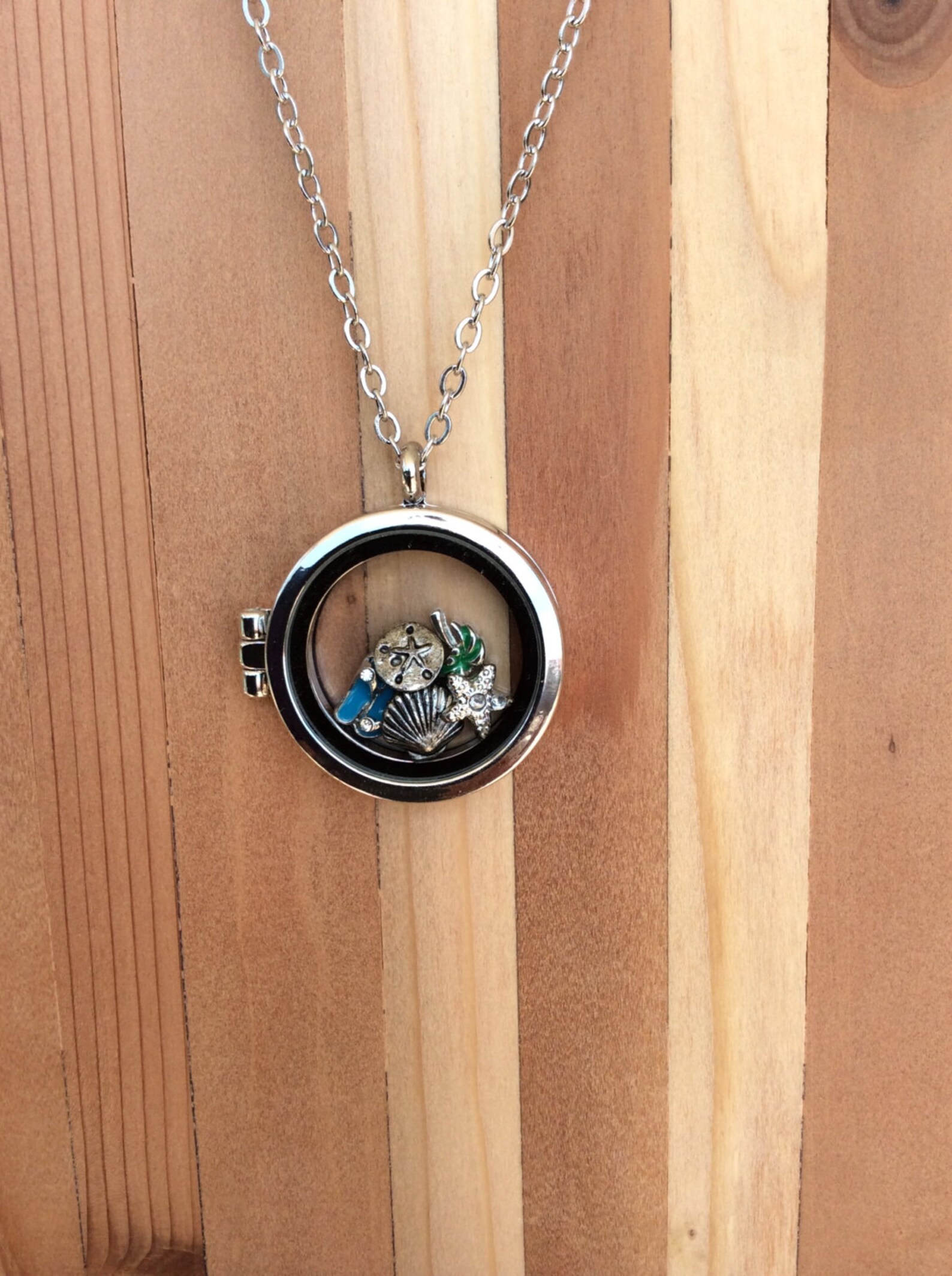 Window Locket Filled With Summer Fun Charms/window Locket - Etsy