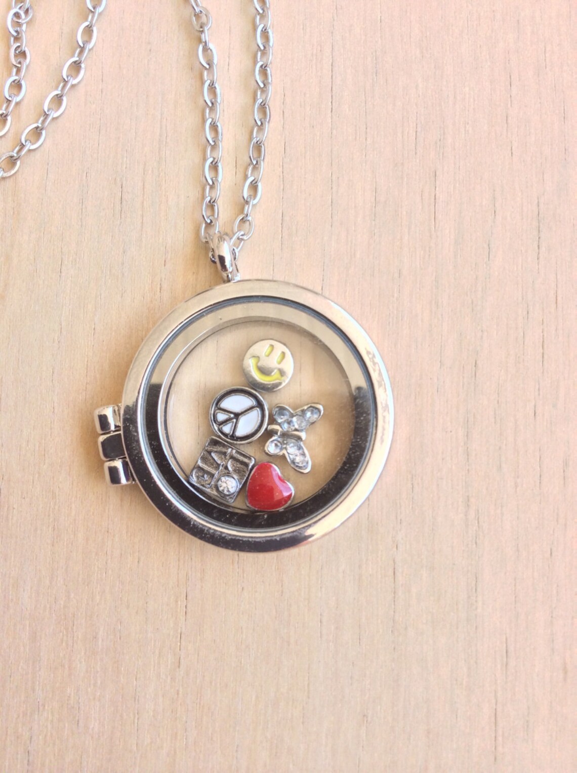 Love and Peace Locket Necklace/window Locket Jewelry/handmade - Etsy