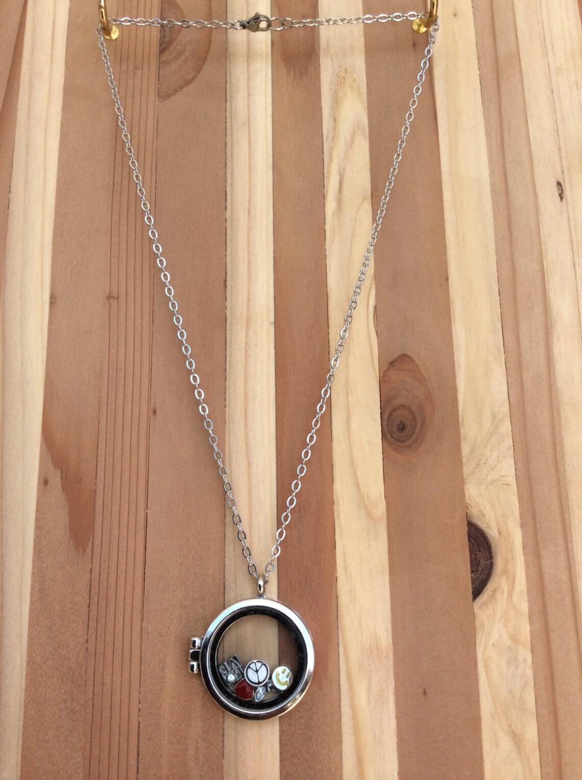 Love and Peace Locket Necklace/window Locket Jewelry/handmade - Etsy