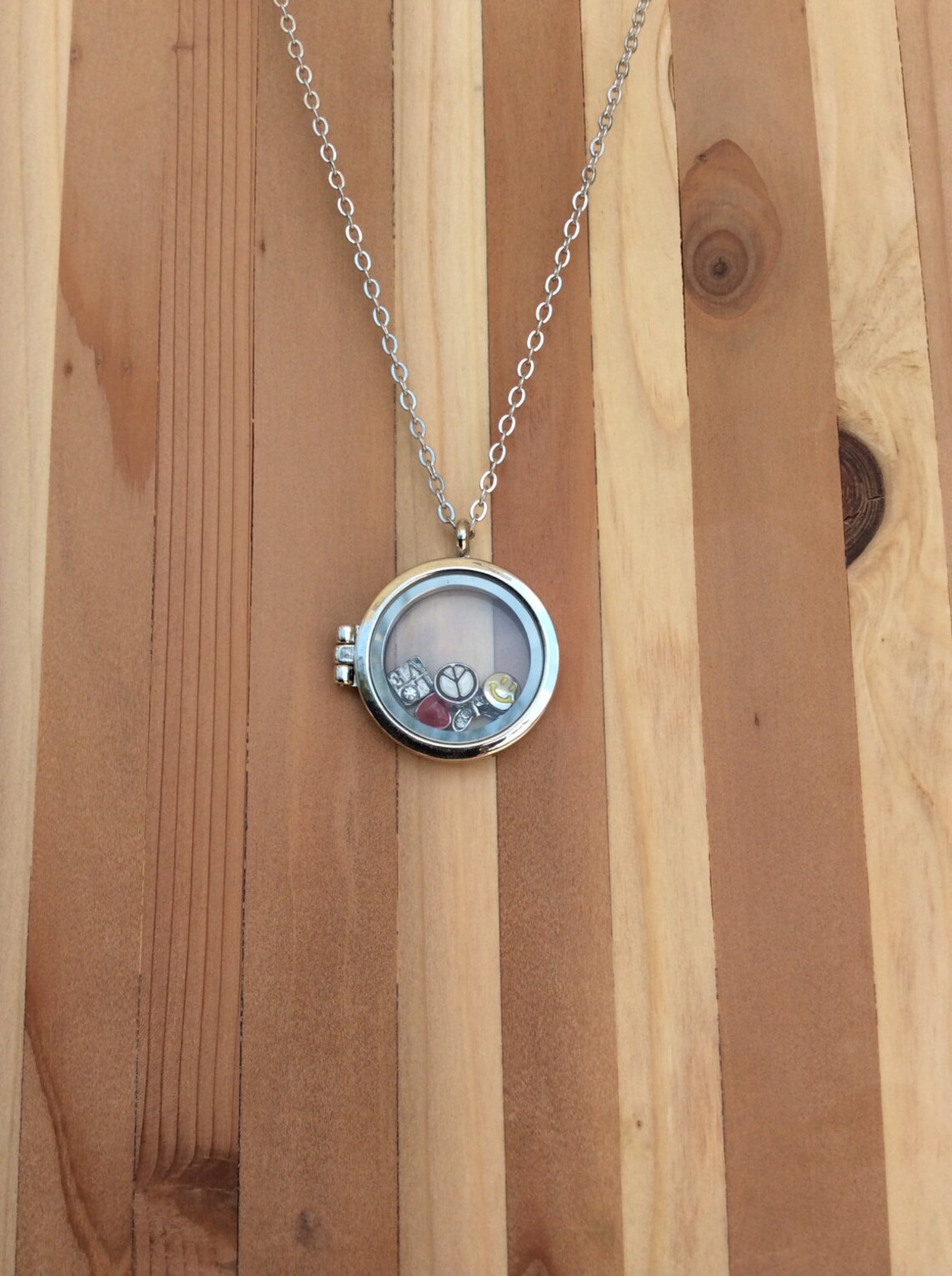 Love and Peace Locket Necklace/window Locket Jewelry/handmade - Etsy