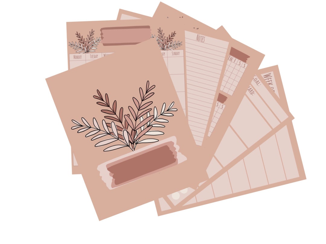 Undated Neutral Digital Planner, Printable PDF (8.5x11) - Etsy