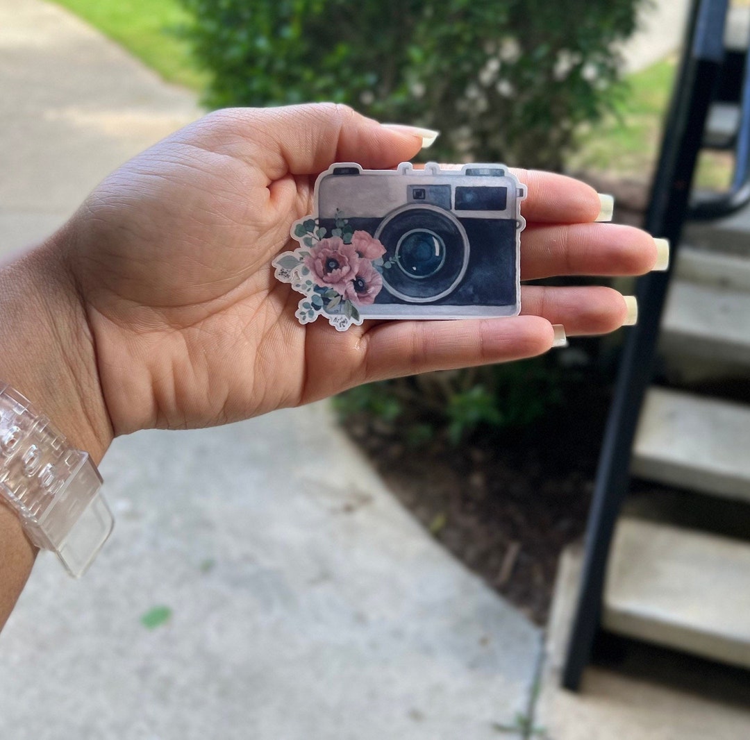 Floral Camera Sticker Photography Sticker Flower Camera - Etsy