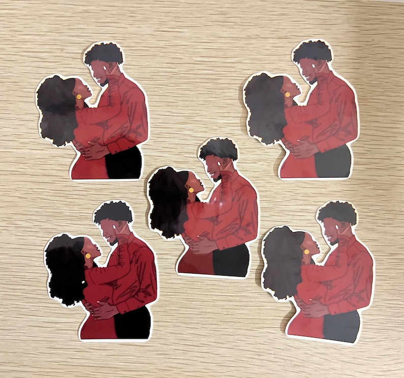 Black Love Sticker , Couple Sticker, Cute Black Couple Sticker, Black ...