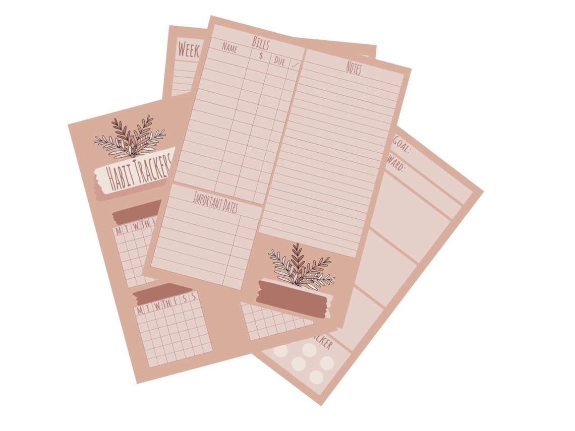 Undated Neutral Digital Planner, Printable PDF (8.5x11) - Etsy
