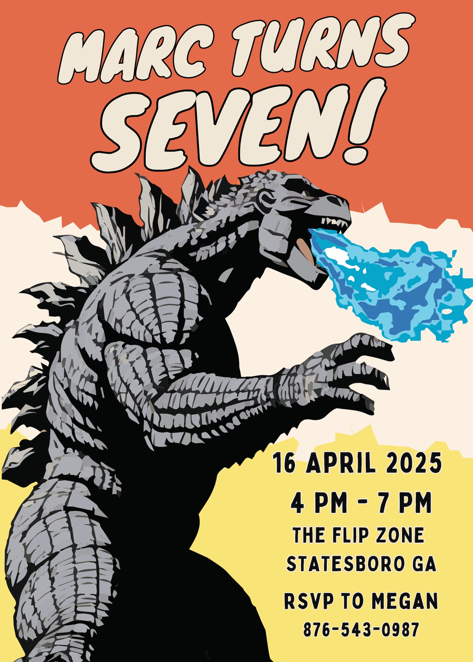 Godzilla Invitation, Godzilla Birthday Invitation, Godzilla Invite, Kid ...