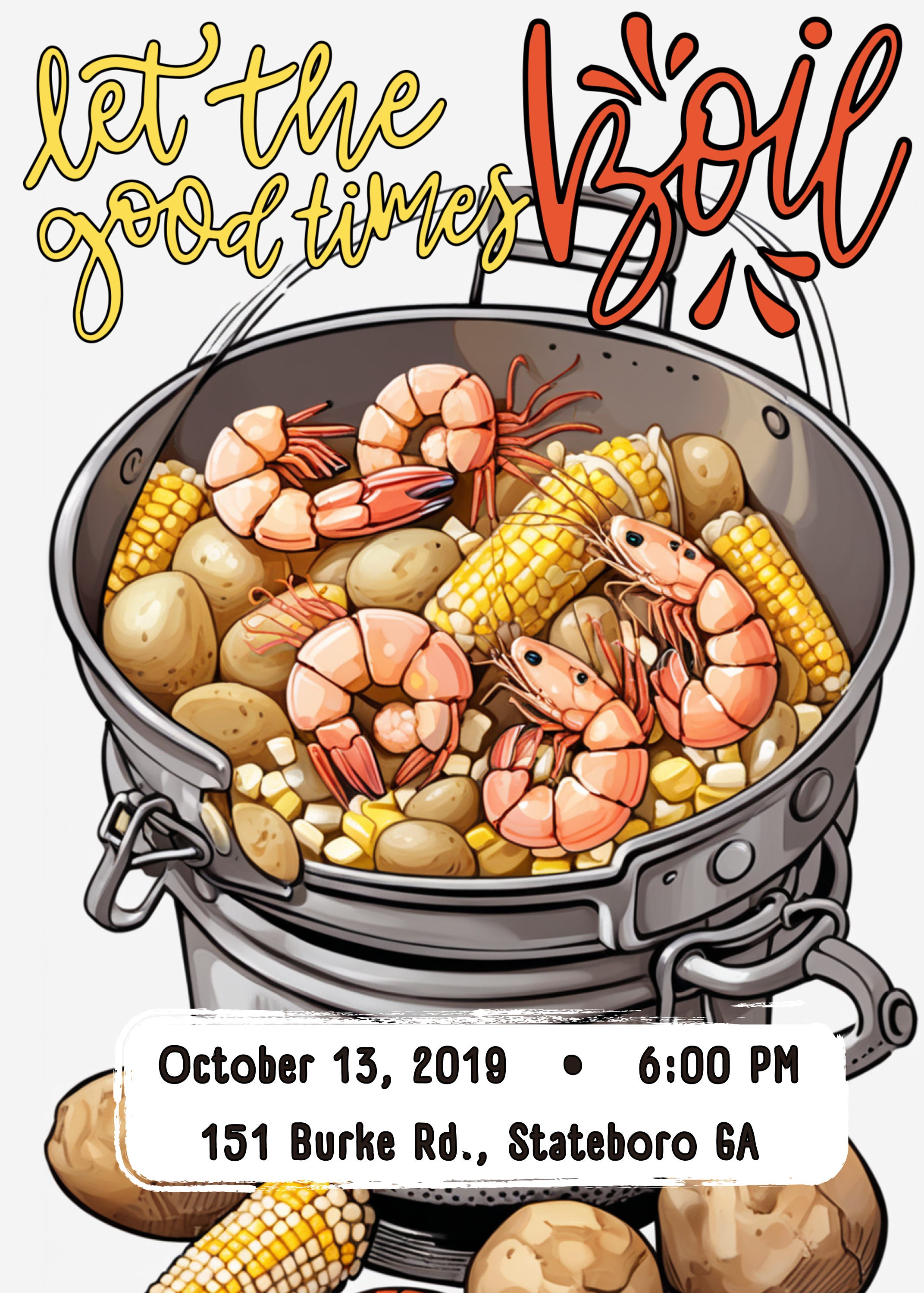 Low Country Boil Invitation: Editable Picture Invite (digital Download ...