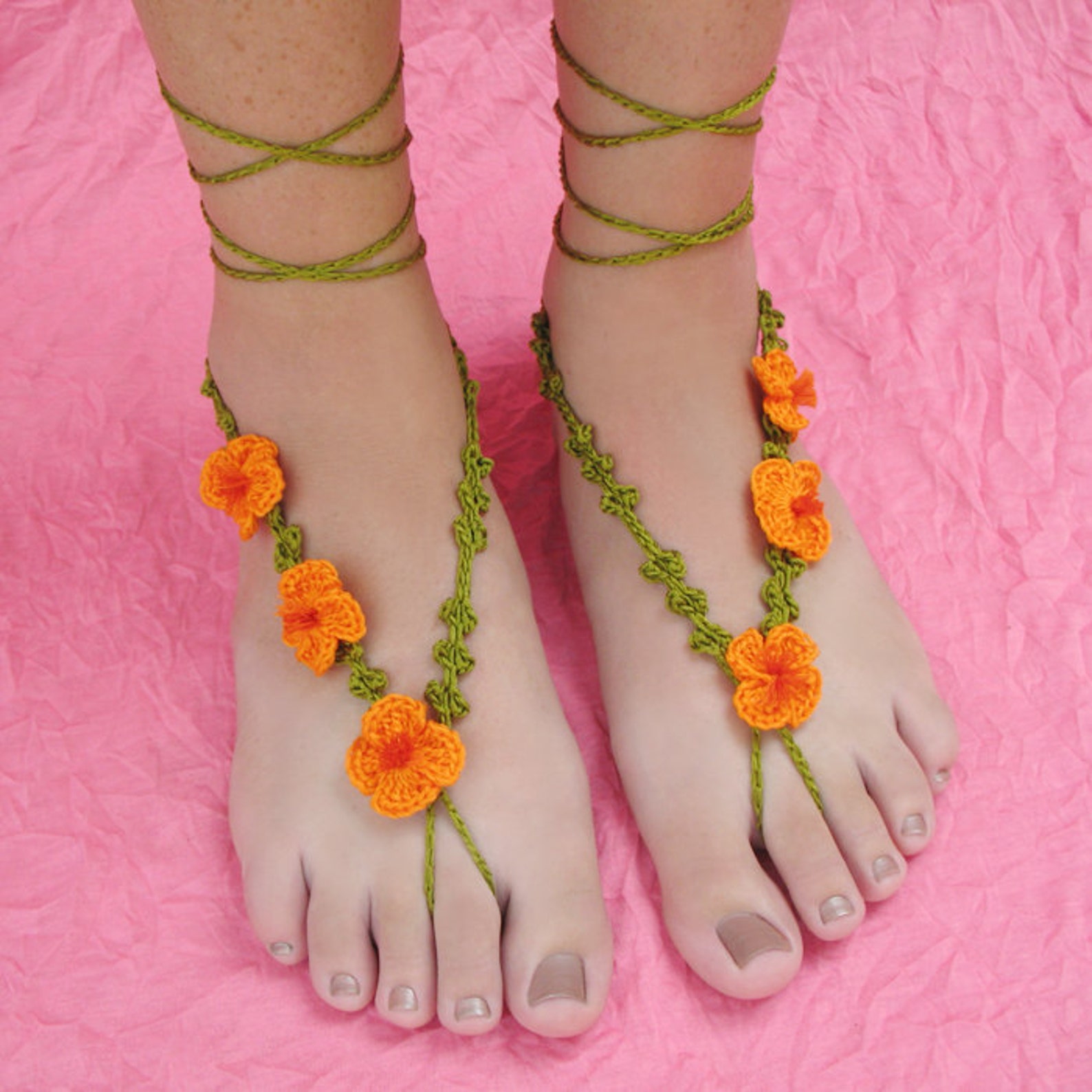 Crochet Pattern - Poppy Barefoot Sandals - PDF - Etsy