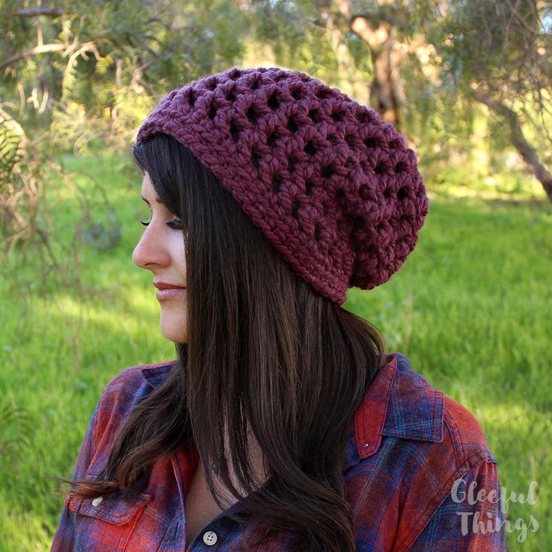 Crochet Pattern - Waffle Cone Slouchy Hat - PDF - Etsy
