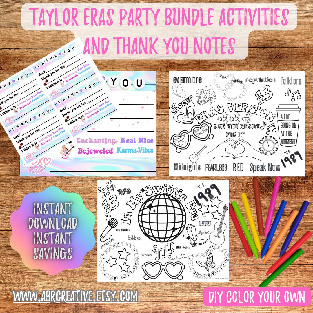 Taylor in My Swift Birthday Era Coloring BUNDLE Printable Activity for ...