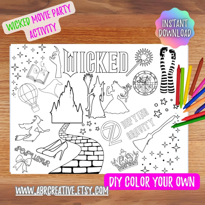 Wicked for Good Colouring - Etsy