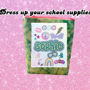 Personalized Name Collage Preppy Sticker, Custom Decal --name Sticker ...