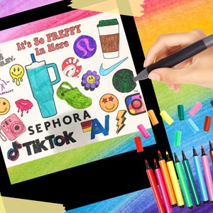 Preppy in Here Stanley Tiktok Coloring Printable Activity for Tween ...