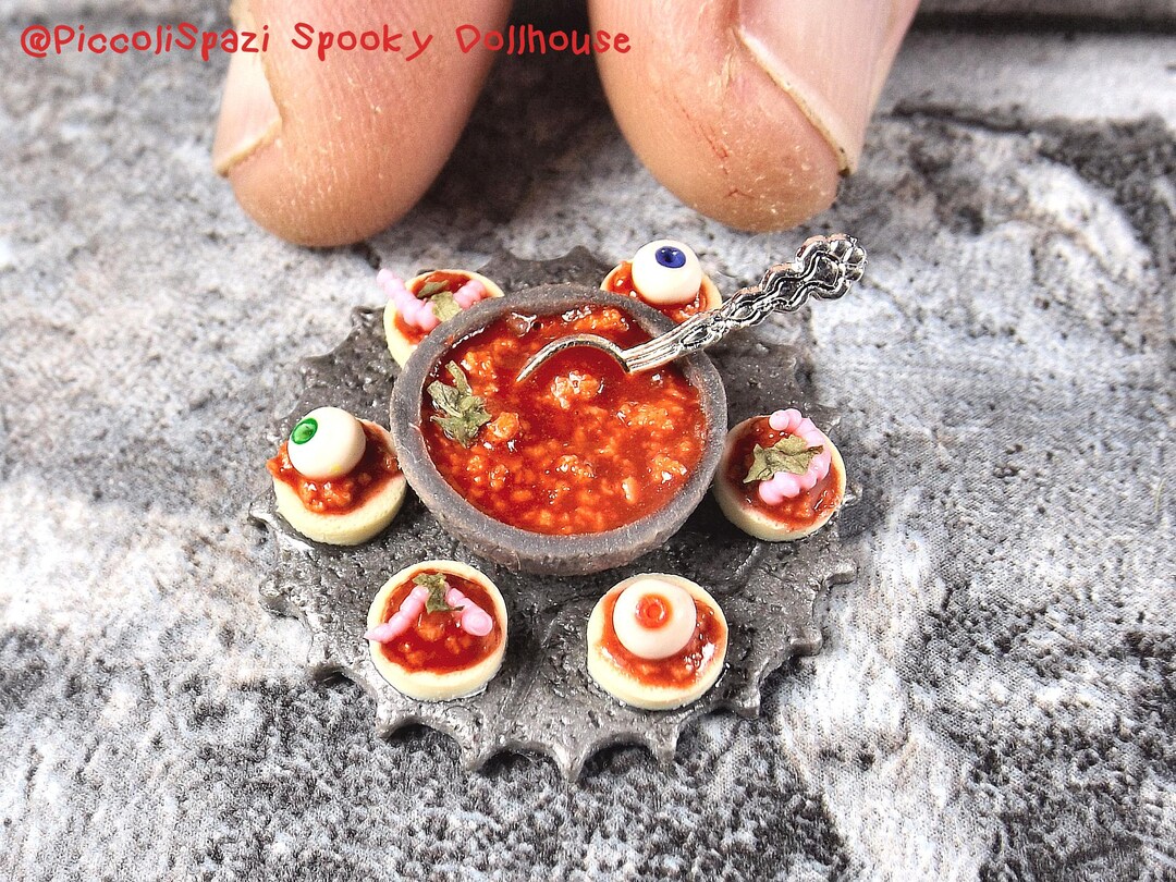 Spooky Canapes, Miniature Disgusting Food, Haunted Dollhouse, Witch ...