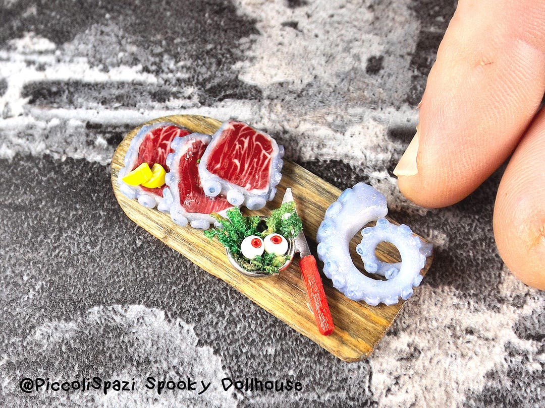 A Kraken for Dinner, Miniature Food, Dollhouse, Horror 1:12 Scale, Fish ...