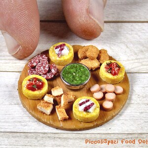 Italy Finger Food Board, Miniature Food, Dollhouse Aperitif, 1:12 Scale ...