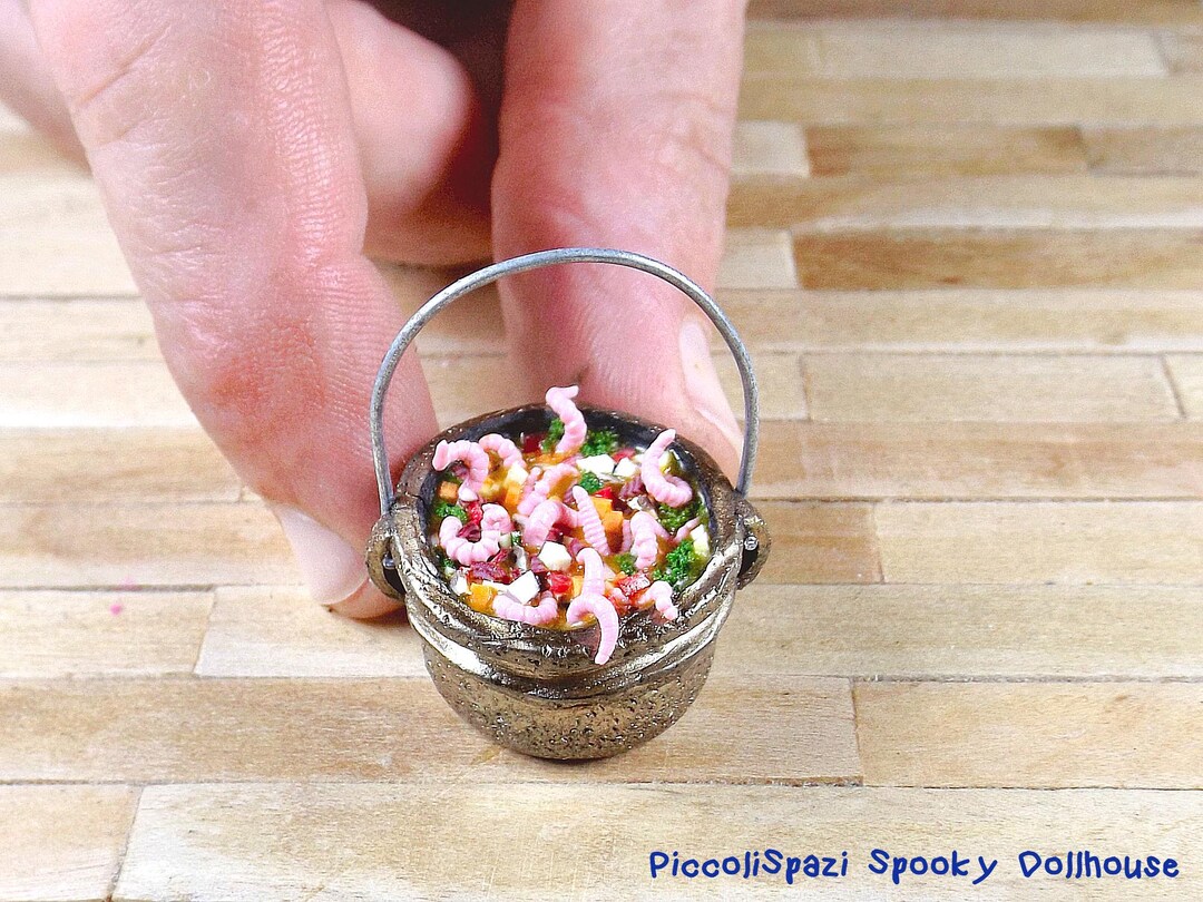 Scary Worms Minestrone, Witch Dollhouse, Monster Food, Soup Miniature ...