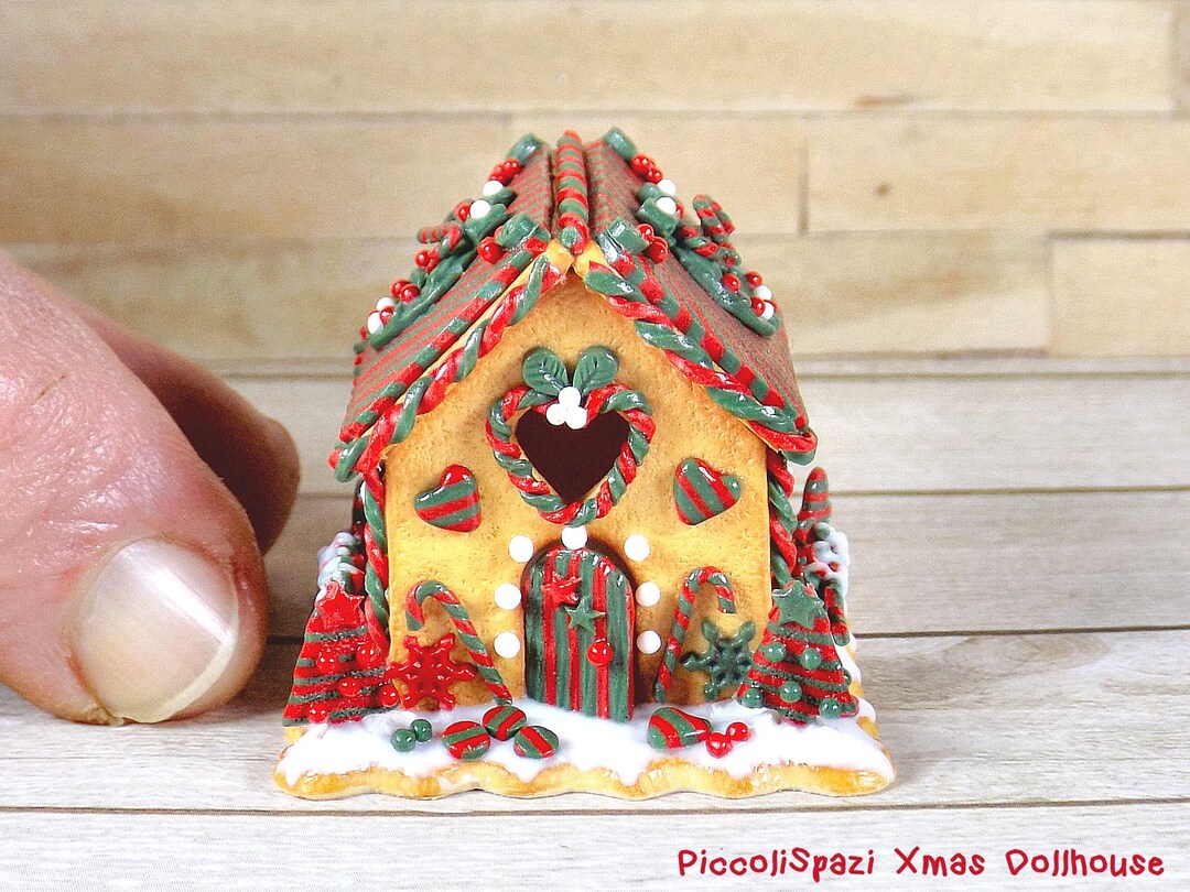 Christmas Gingerbread House, Sweet Miniature, 1:12 Scale Food, Pastry ...