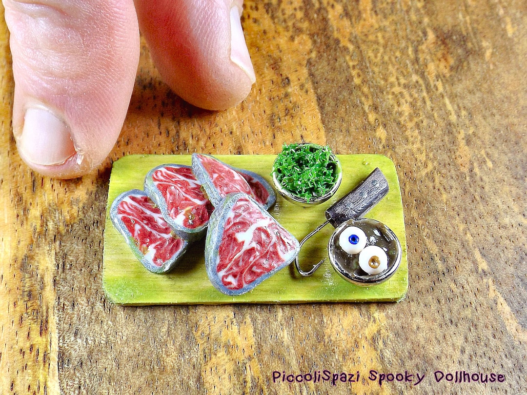 A Swamp Monster at Dinner, Horror Food Miniature, Witch Dollhouse ...