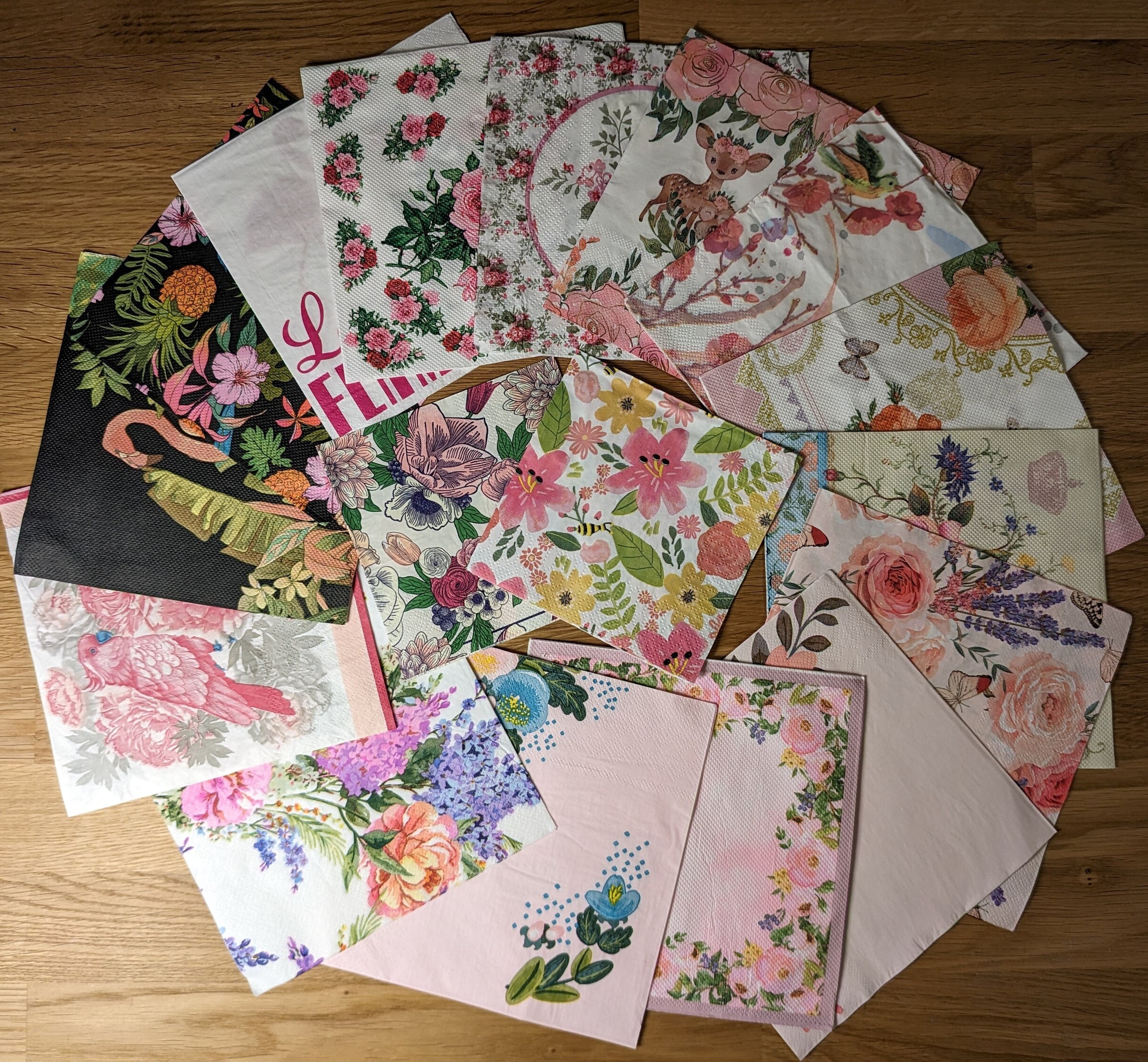 17 Pink Themed Paper Napkins for Decoupage Junk Journal Altered Art ...