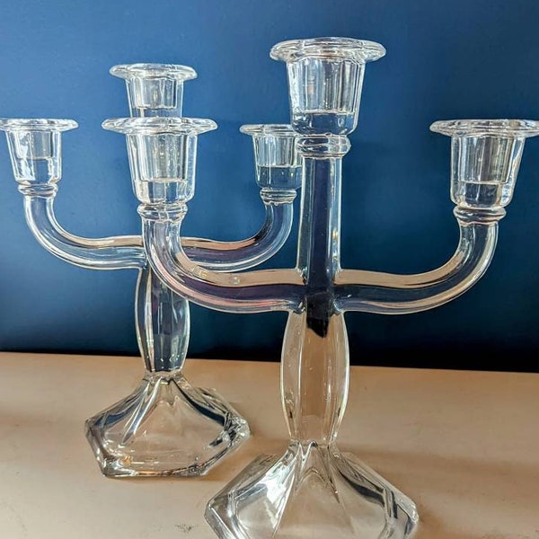 Glass Candelabra - Etsy