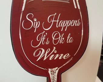 Sip Happens Sign - Etsy