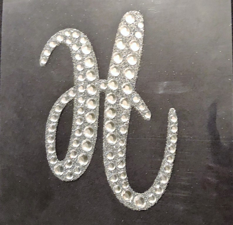 Large Silver Glitter & Clear Rhinestone Cursive Letter - Etsy.de