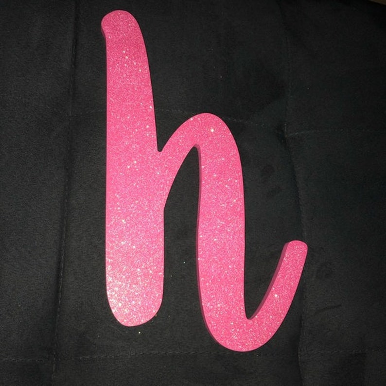 Large Pink Glitter Lowercase Letter h Wall Decor - Etsy