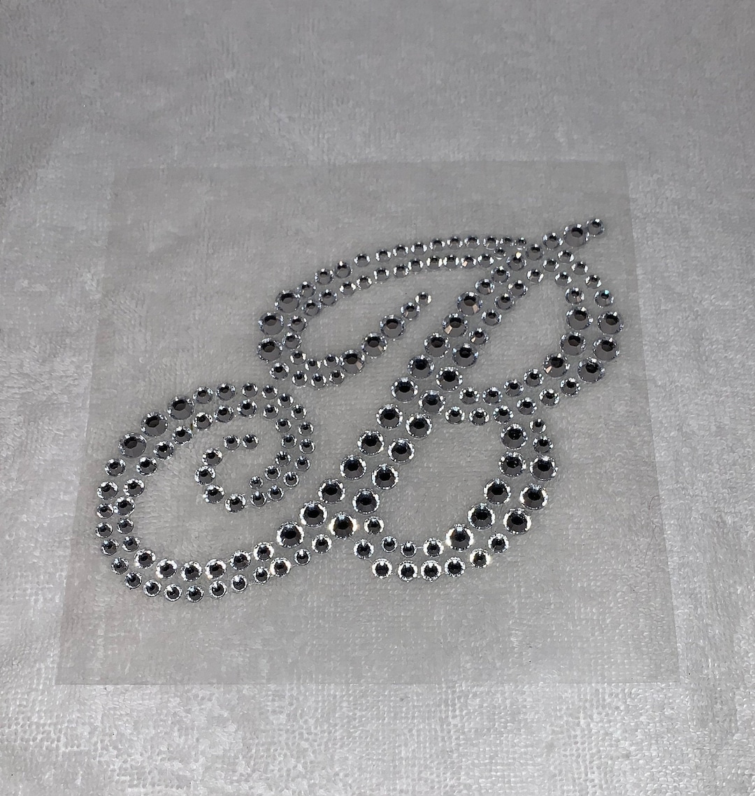 Large Clear Rhinestone Cursive Letter Monogram Sticker 4" X 5" - Etsy