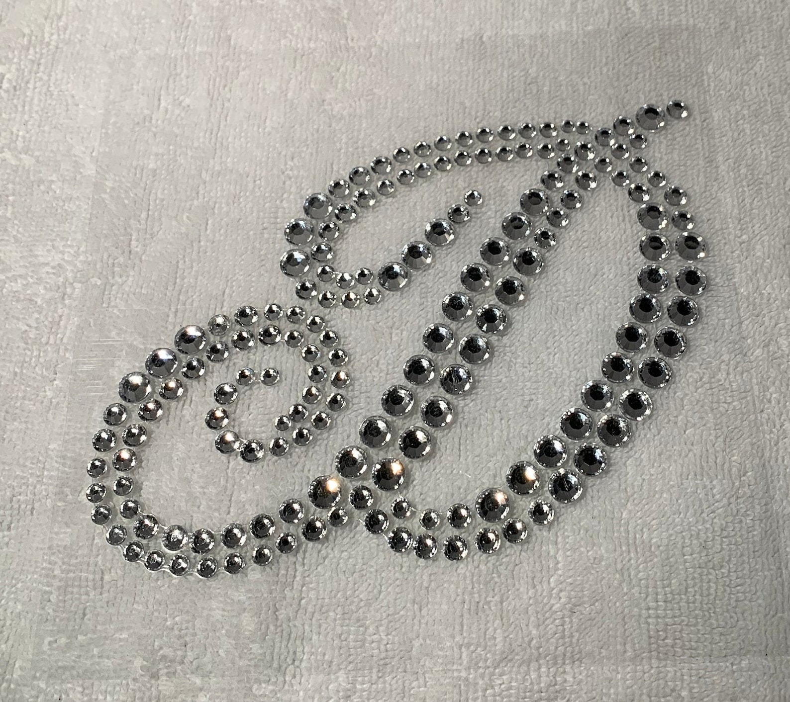 Large Clear Rhinestone Cursive Letter Monogram Sticker 4" X 5" - Etsy