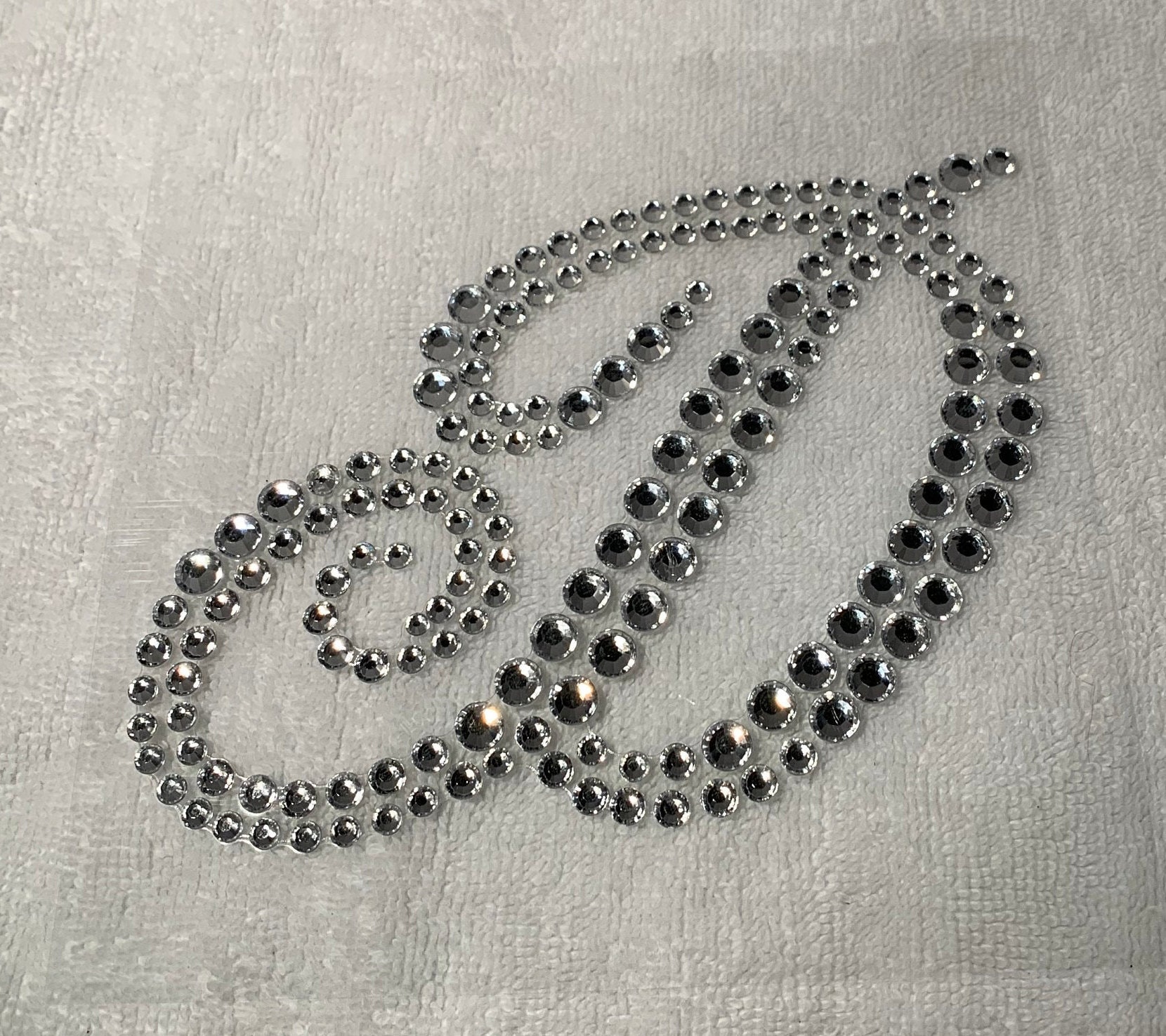 Large Clear Rhinestone Cursive Letter Monogram Sticker 4" X 5" - Etsy