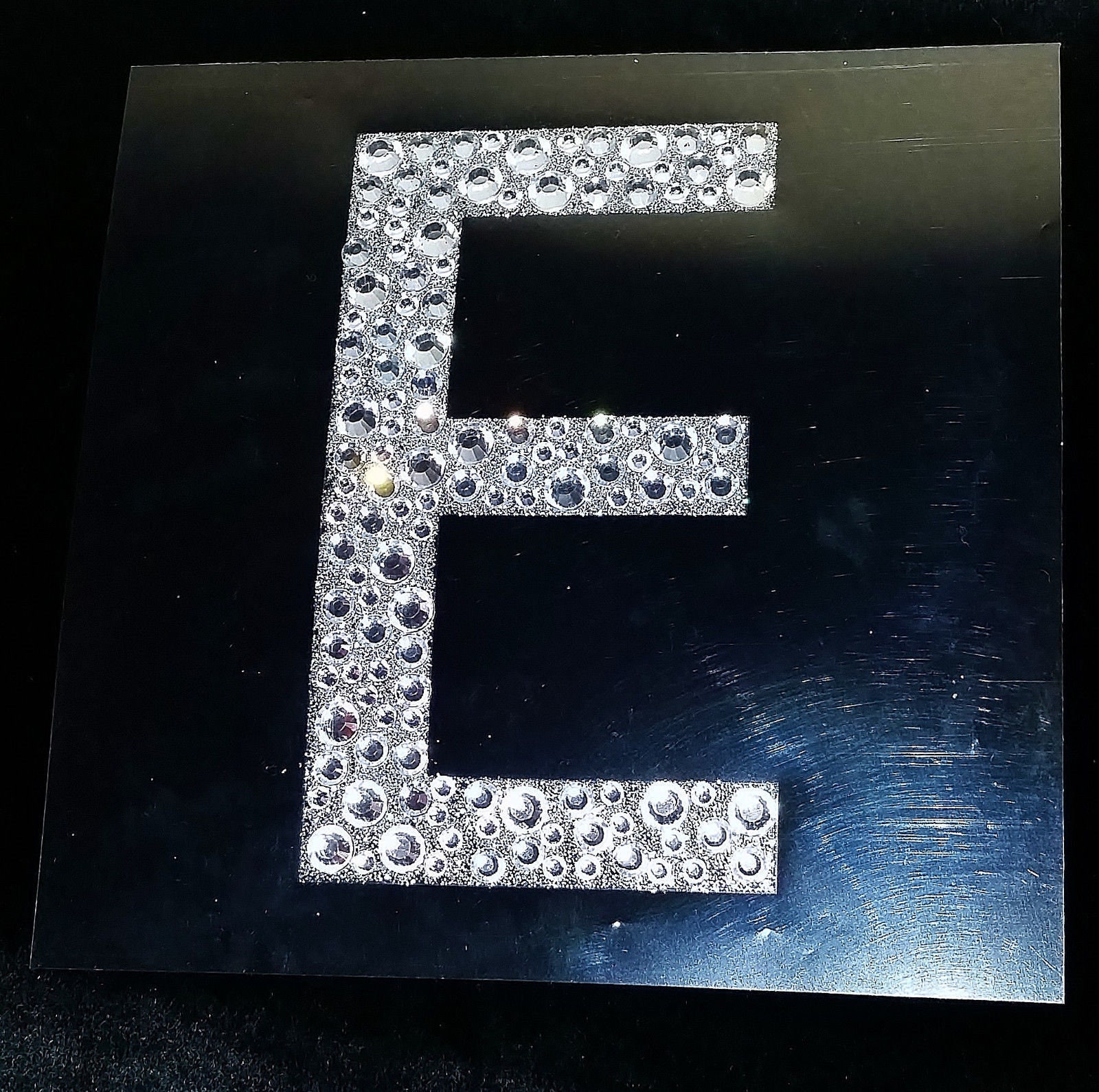 Large Silver Glitter & Clear Rhinestone BLOCK Letter Monogram | Etsy