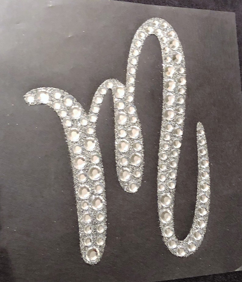 Large Silver Glitter & Clear Rhinestone Cursive Letter - Etsy.de