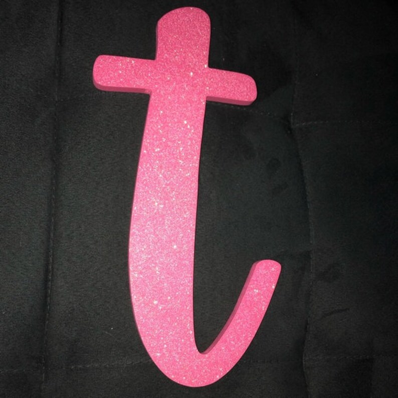 Large Pink Glitter Lowercase Letter t Wall Decor | Etsy