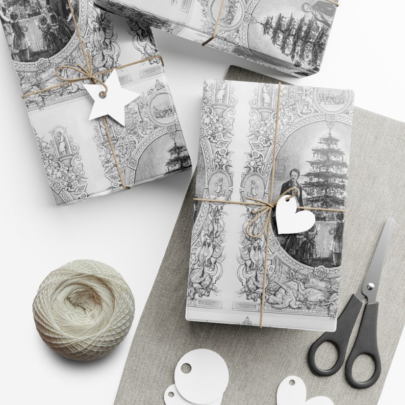 Queen Victoria Vintage Christmas Tree Wrapping Paper - Etsy