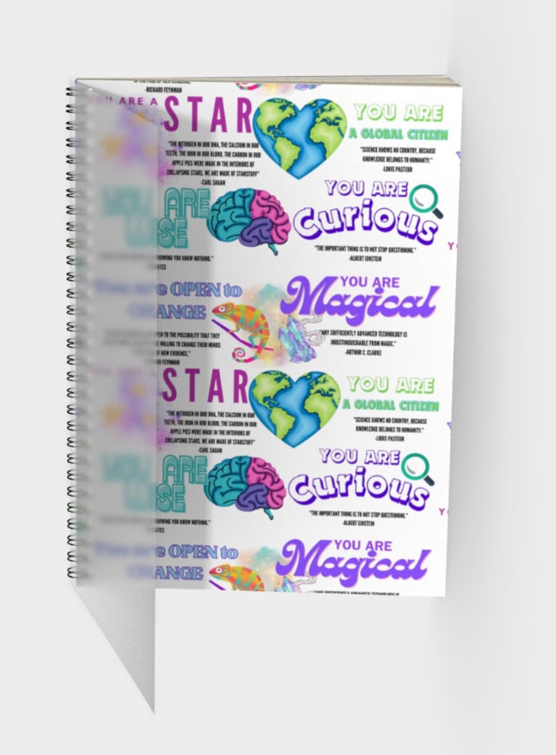 Science Positive Affirmations Lined Spiral Notebook/sketchbook - Etsy