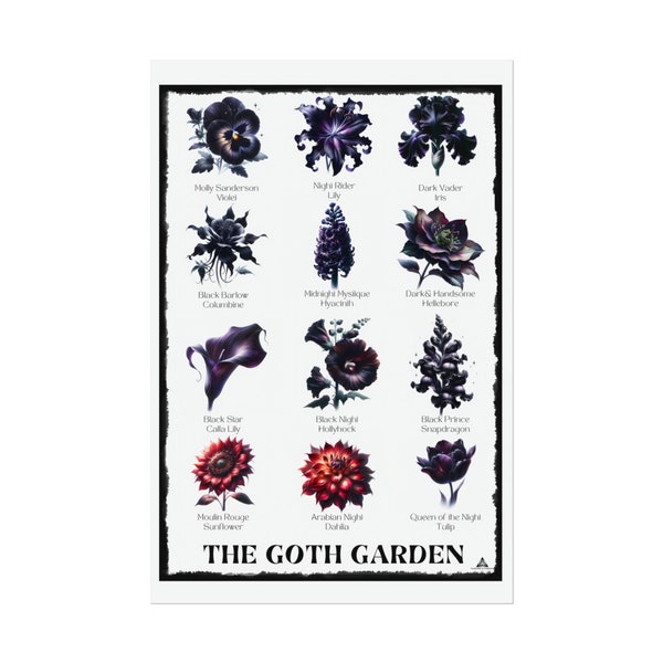 Goth Garden Wall Artbotanical Watercolor Illustration Poster - Etsy