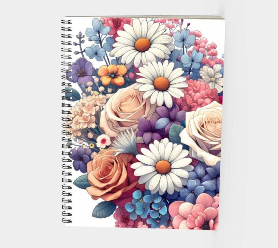 Cottagecore Garden Floral Spiral Sketchbook or Notebook - Etsy