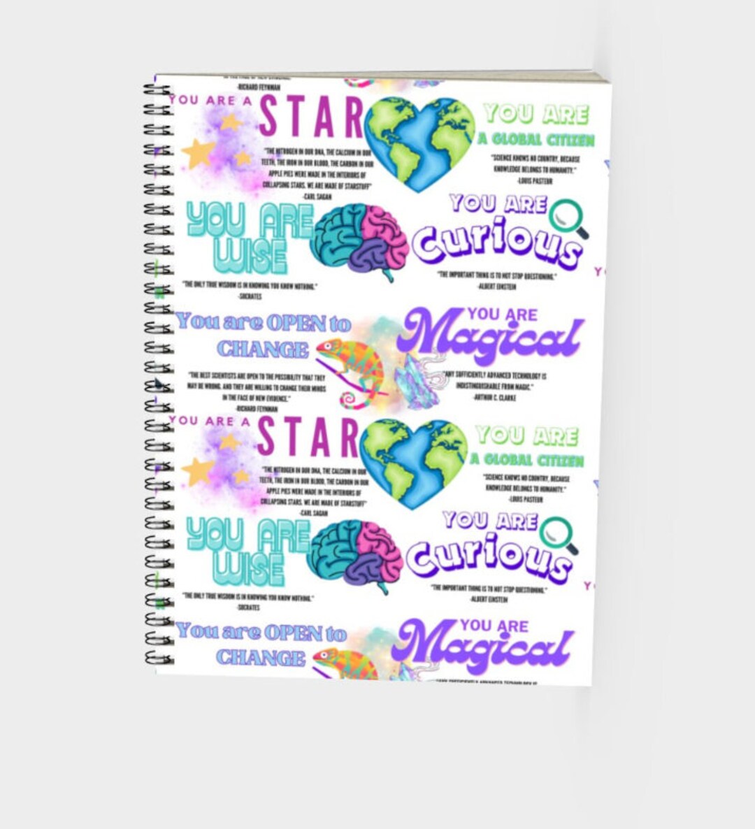 Science Positive Affirmations Lined Spiral Notebook/sketchbook - Etsy
