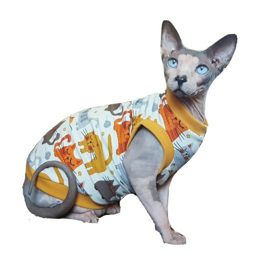 Mustard CATS Cat Jumper for a Sphynx Kitten, Sphynx Cat Clothes ...