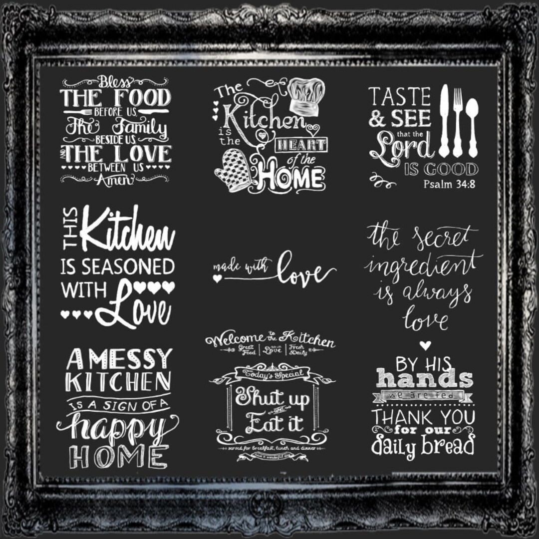 Kitchen Chalk Design Set - Etsy