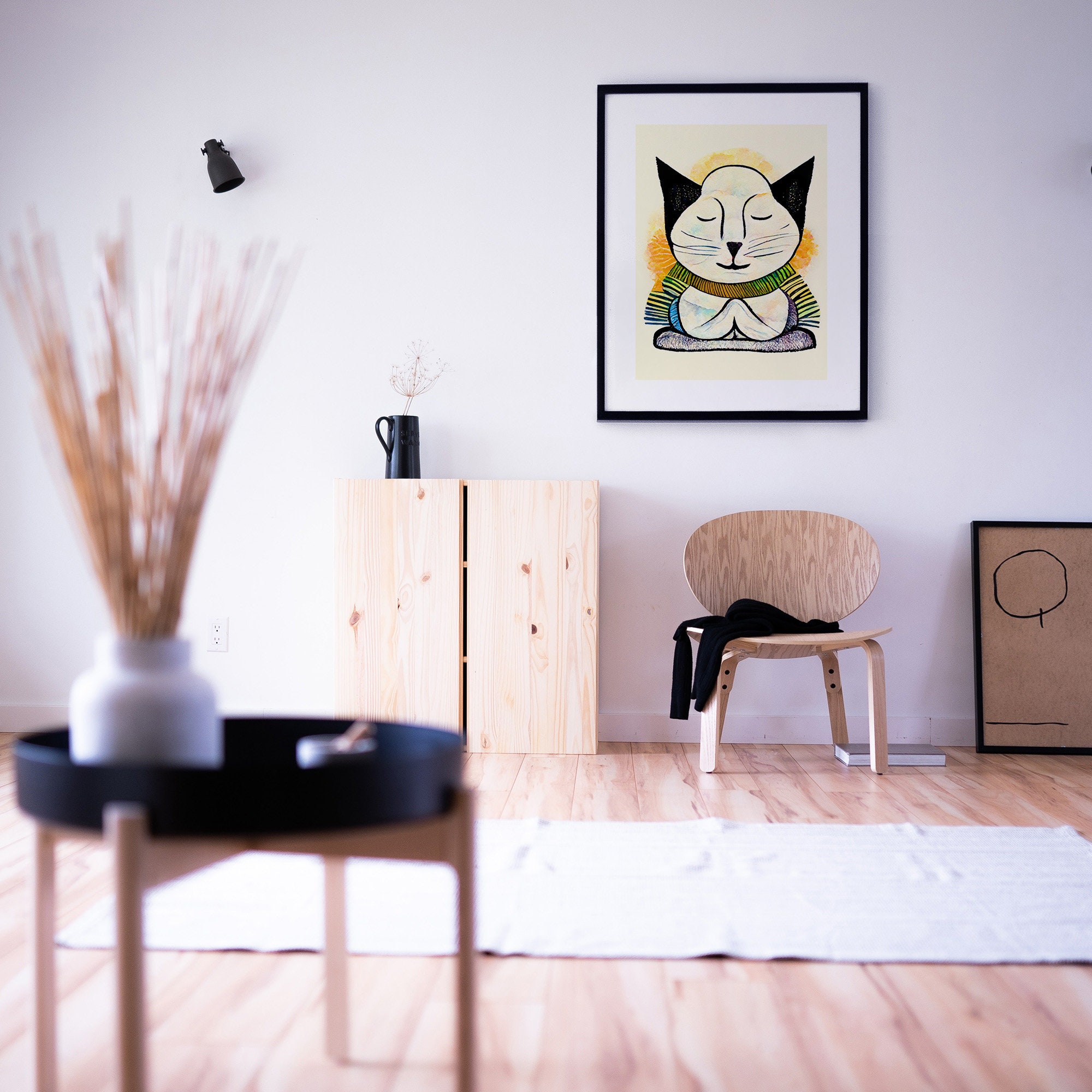 Cat Meditating Zen Decor Zen Cat Poster Zen Wall Art - Etsy