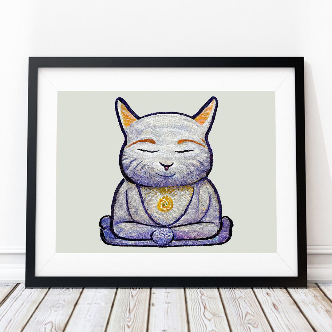 Meditating Cat Zen Art - Zen Cat Poster Print - Zen Wall Decor - Gift ...