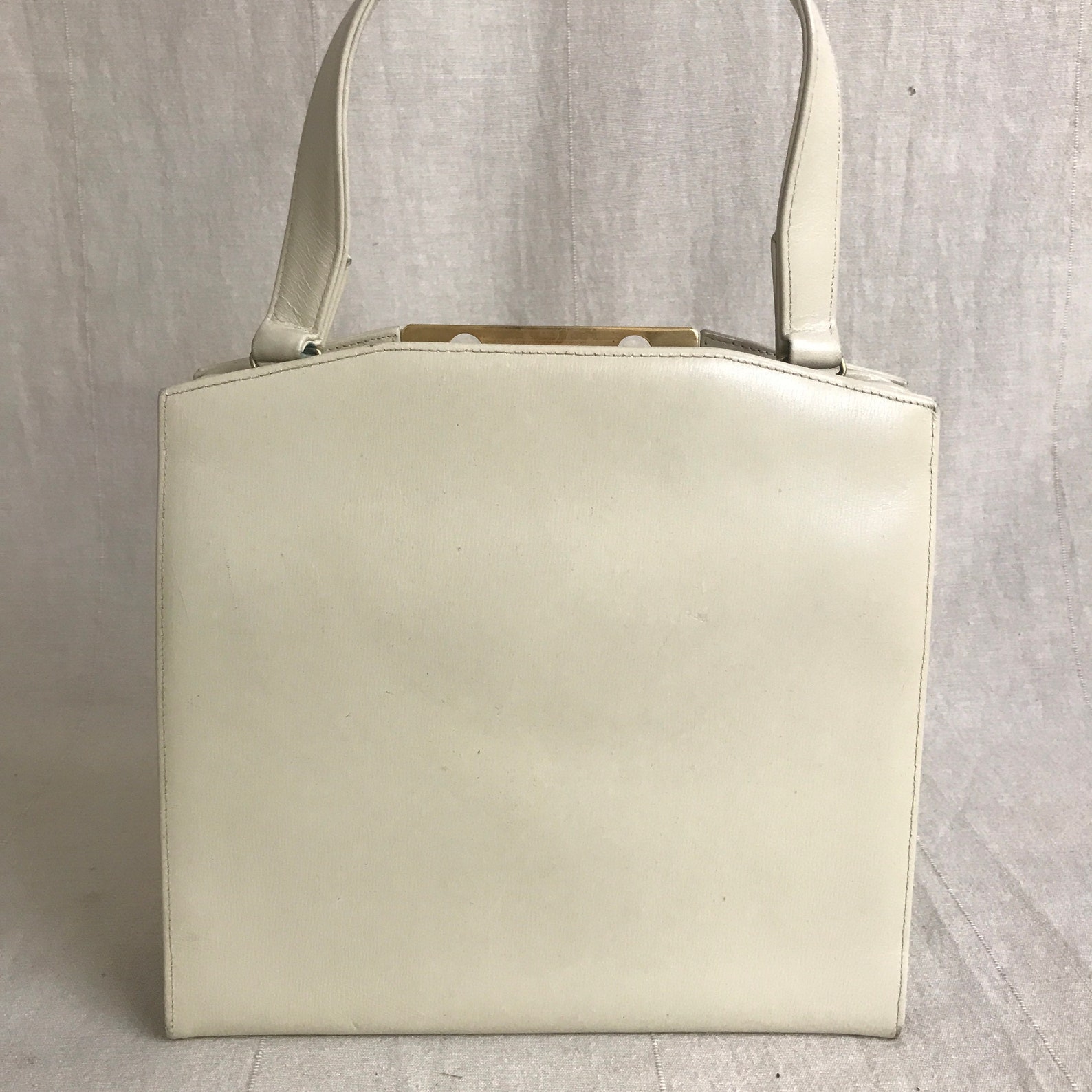 Dofan Purse White Leather Handbag // Vintage French 50s 60s - Etsy