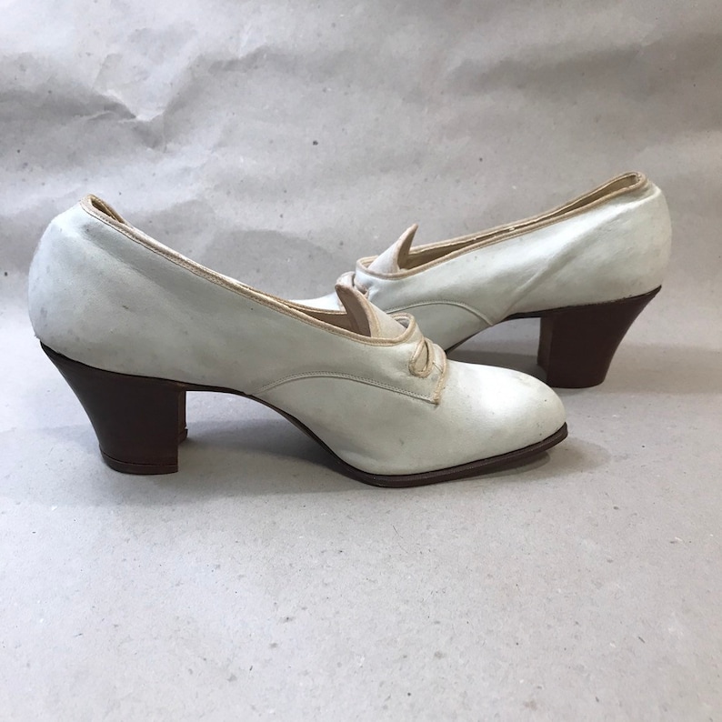 Edwardian Shoes 1910s Heels White // Size 4 1/2 5 NOS | Etsy