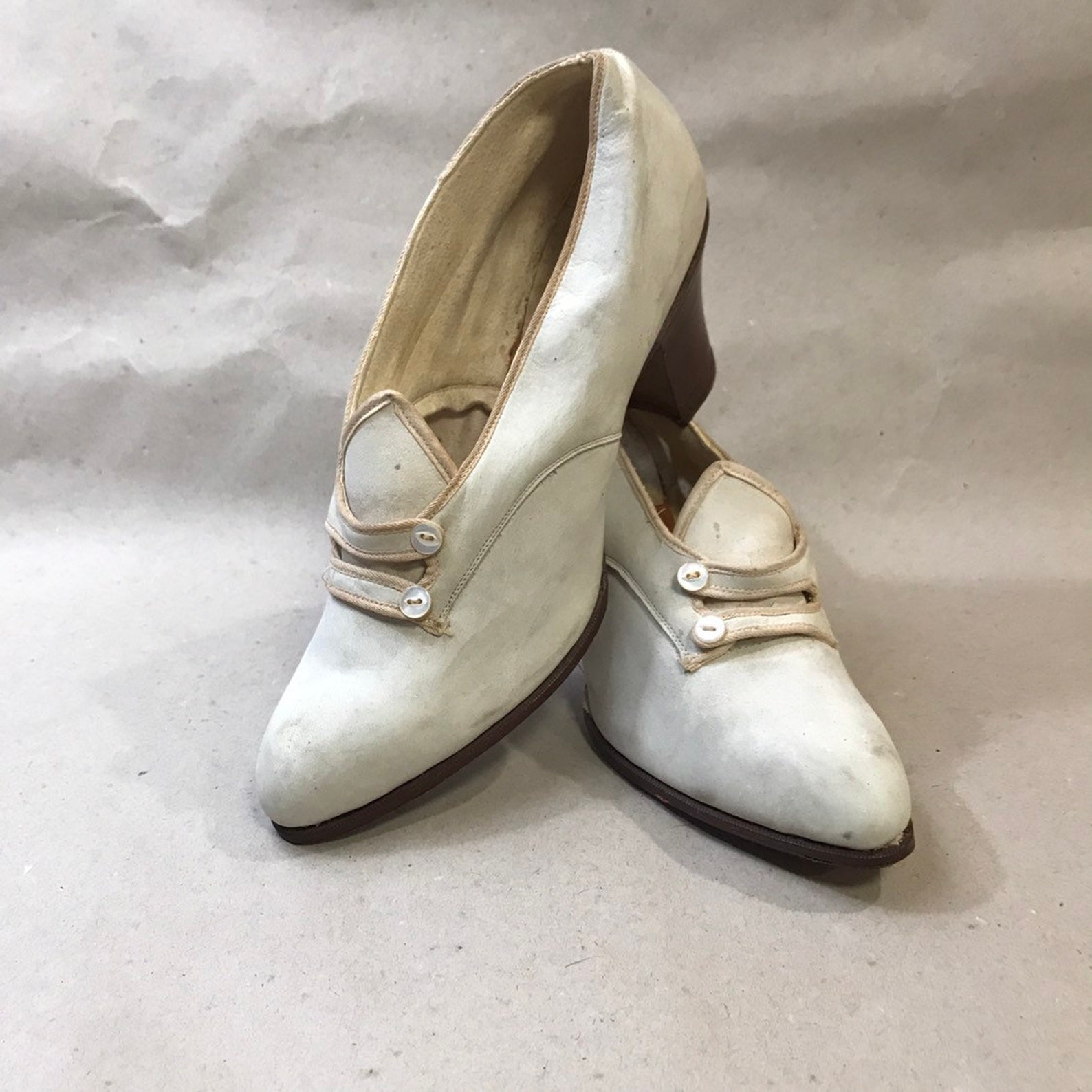 Edwardian Shoes 1910s Heels White // Size 4 1/2 5 NOS - Etsy