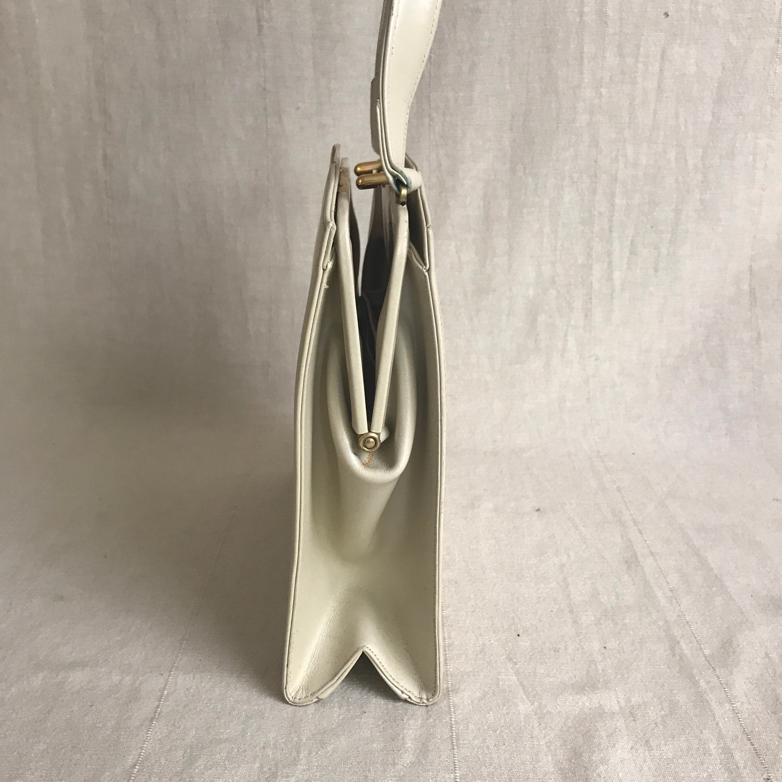 Dofan Purse White Leather Handbag // Vintage French 50s 60s - Etsy